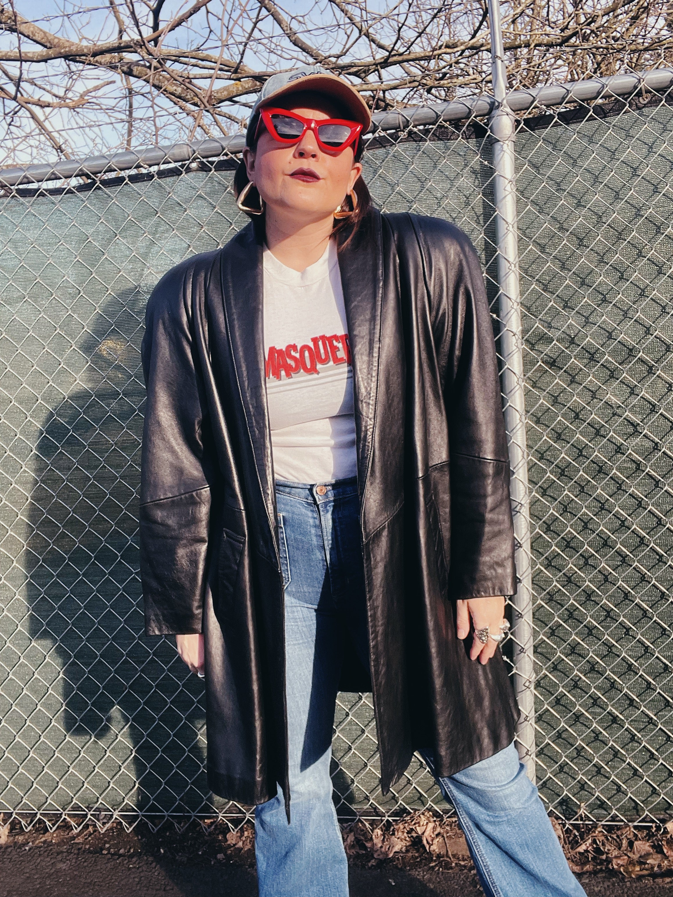 1980's Oversized Leather Coat | Live Forever Vintage